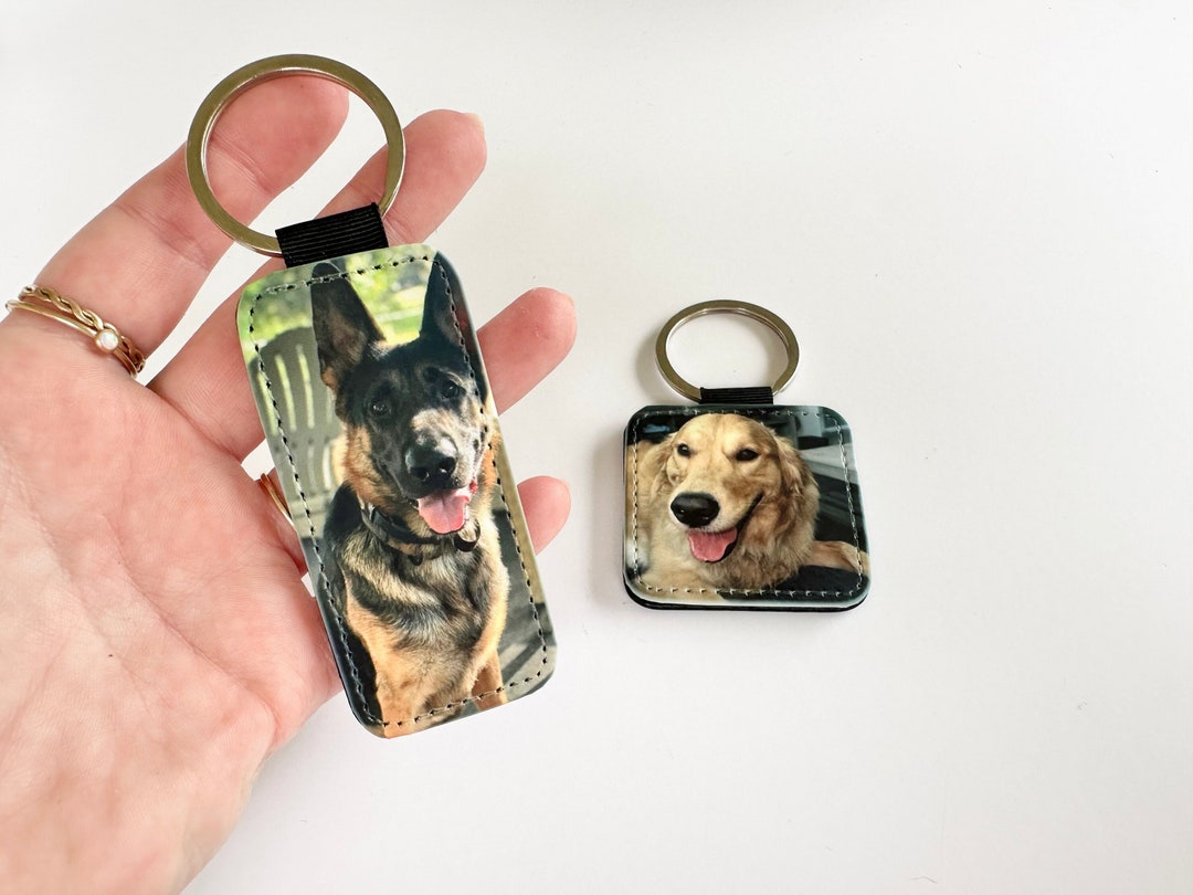 Leather Photo Keyring, Personalized Photo Keychain, Custom Picture Gift ...