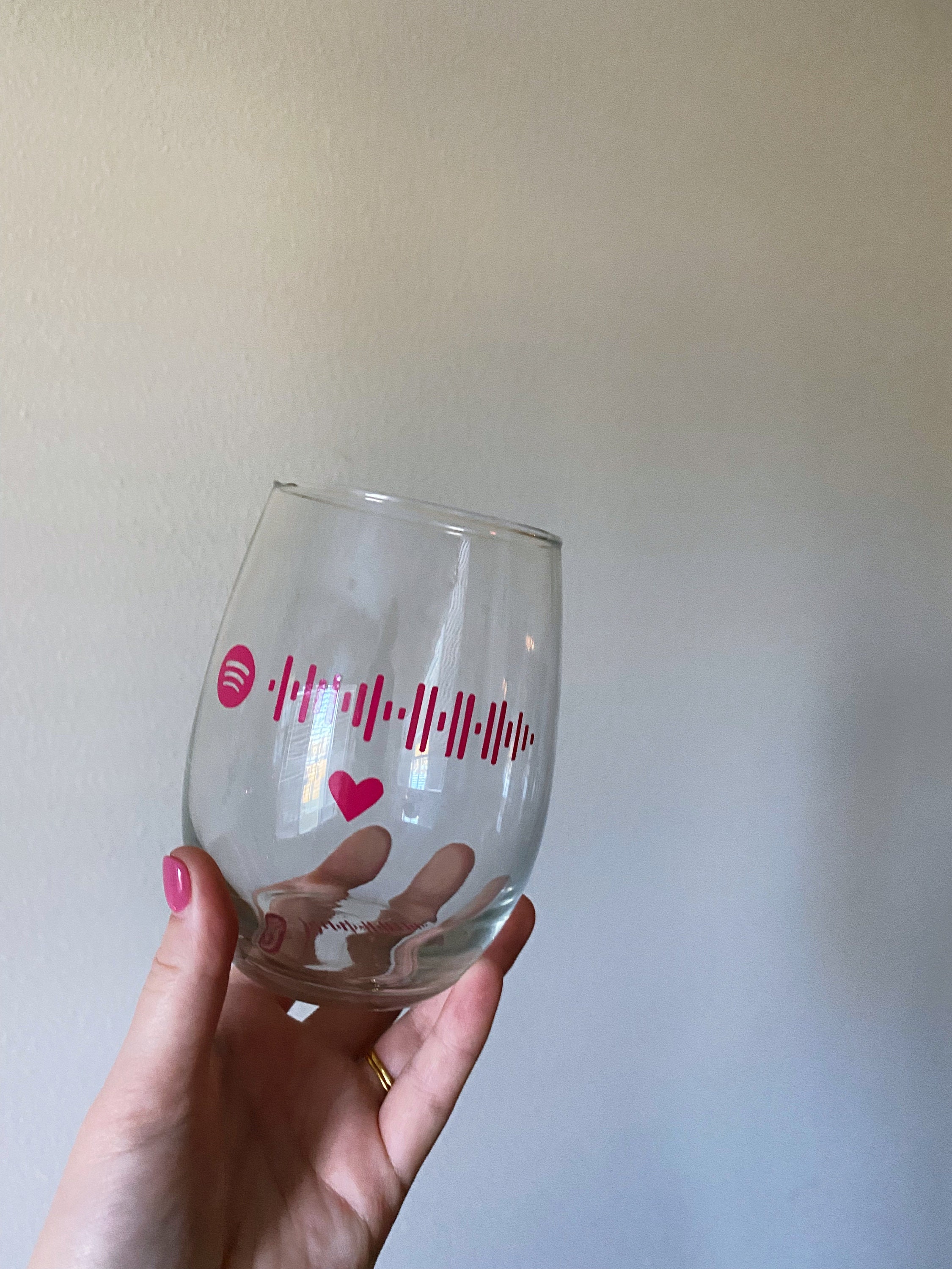 custom song code wine glass spotify code wine glass stemless wine glass ...