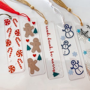 Acrylic Christmas Bookmark, Candy Cane Bookmarker, Holiday Bookmark ...
