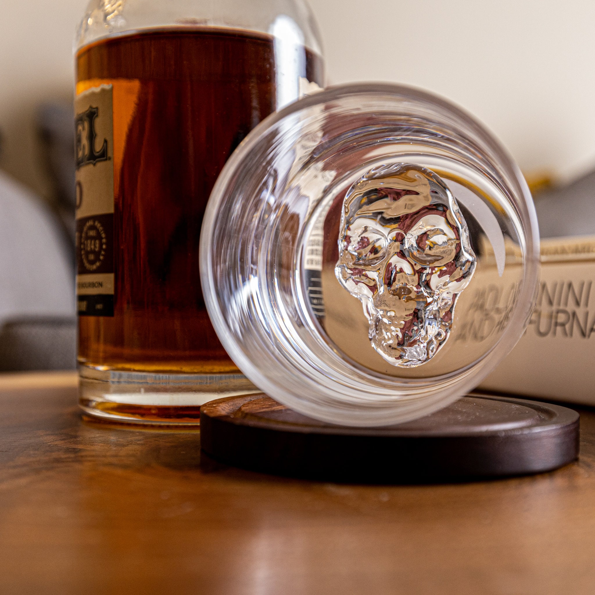 Skull Whiskey Glass Hand Blown Etsy