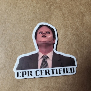 CPR Certified - the Office, Dwight Schrute Sticker | Hardhat Stickers ...