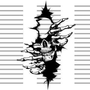 Skull Ripping Through Decal Digital Cut File SVG, Waterslide ...