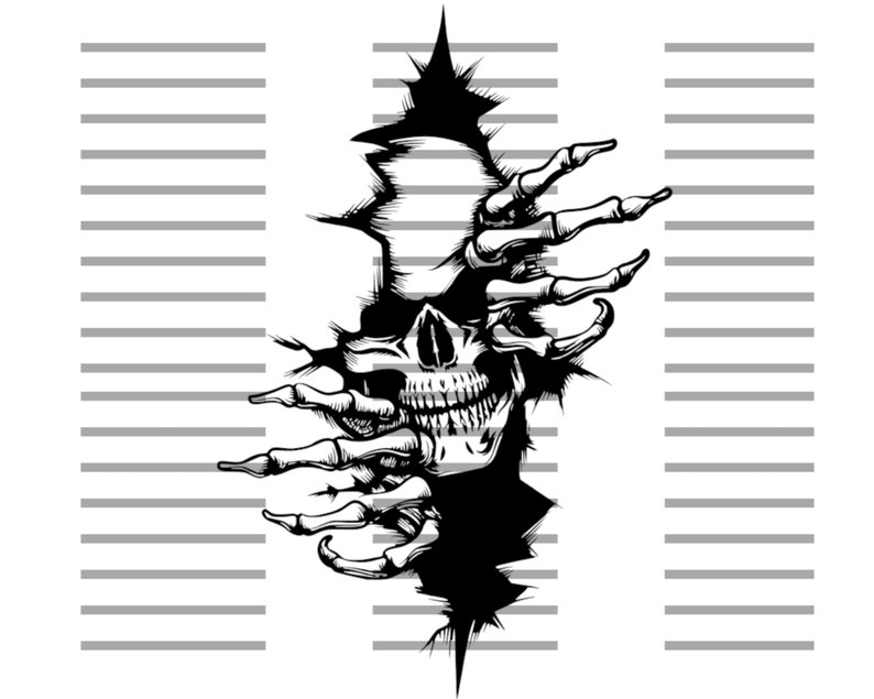 Skull Ripping Through Decal Digital Cut File SVG Waterslide | Etsy