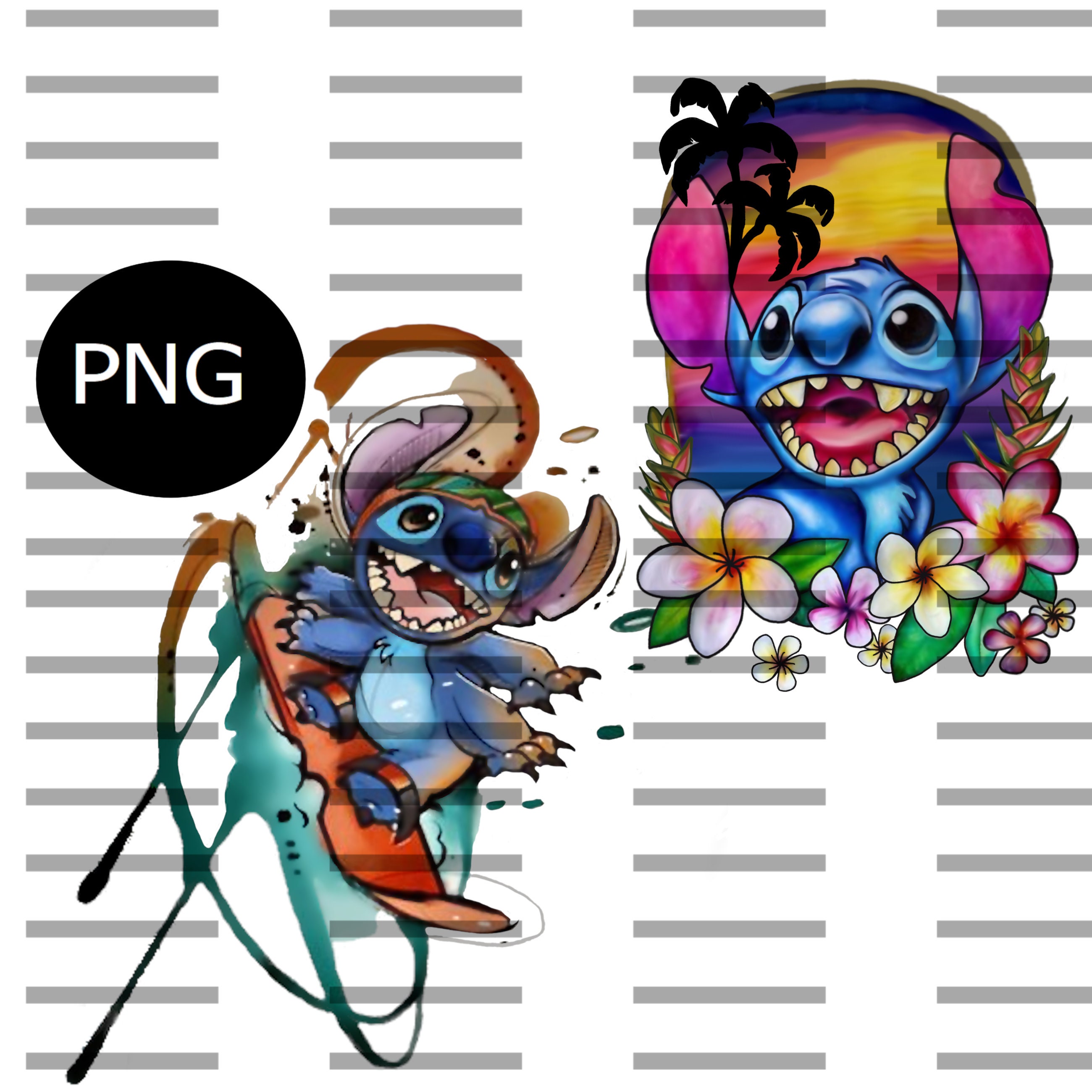 Cute Blue Alien Surfing and Sunset Digital Image PNG - Etsy