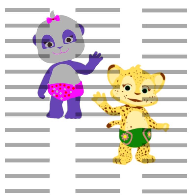 Word Party Cartoon Digital SVG Cut Files Animal Lulu Kip | Etsy España