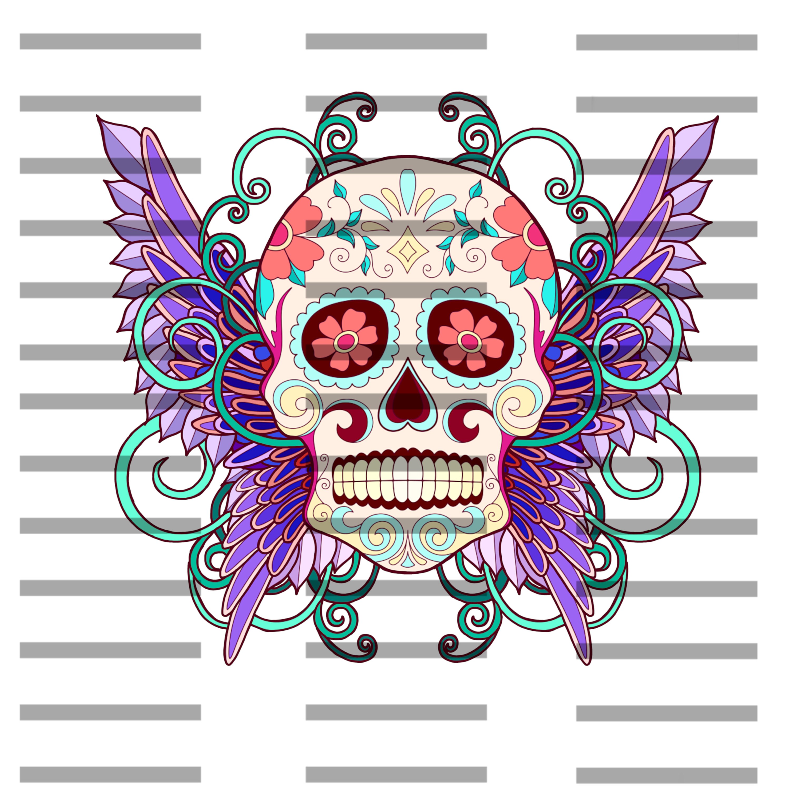 Skull With Angel Wings Png