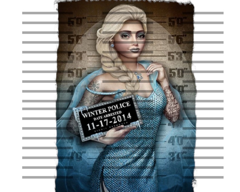Jailed Elsa Frozen Princess Digital Image PNG Waterslide | Etsy