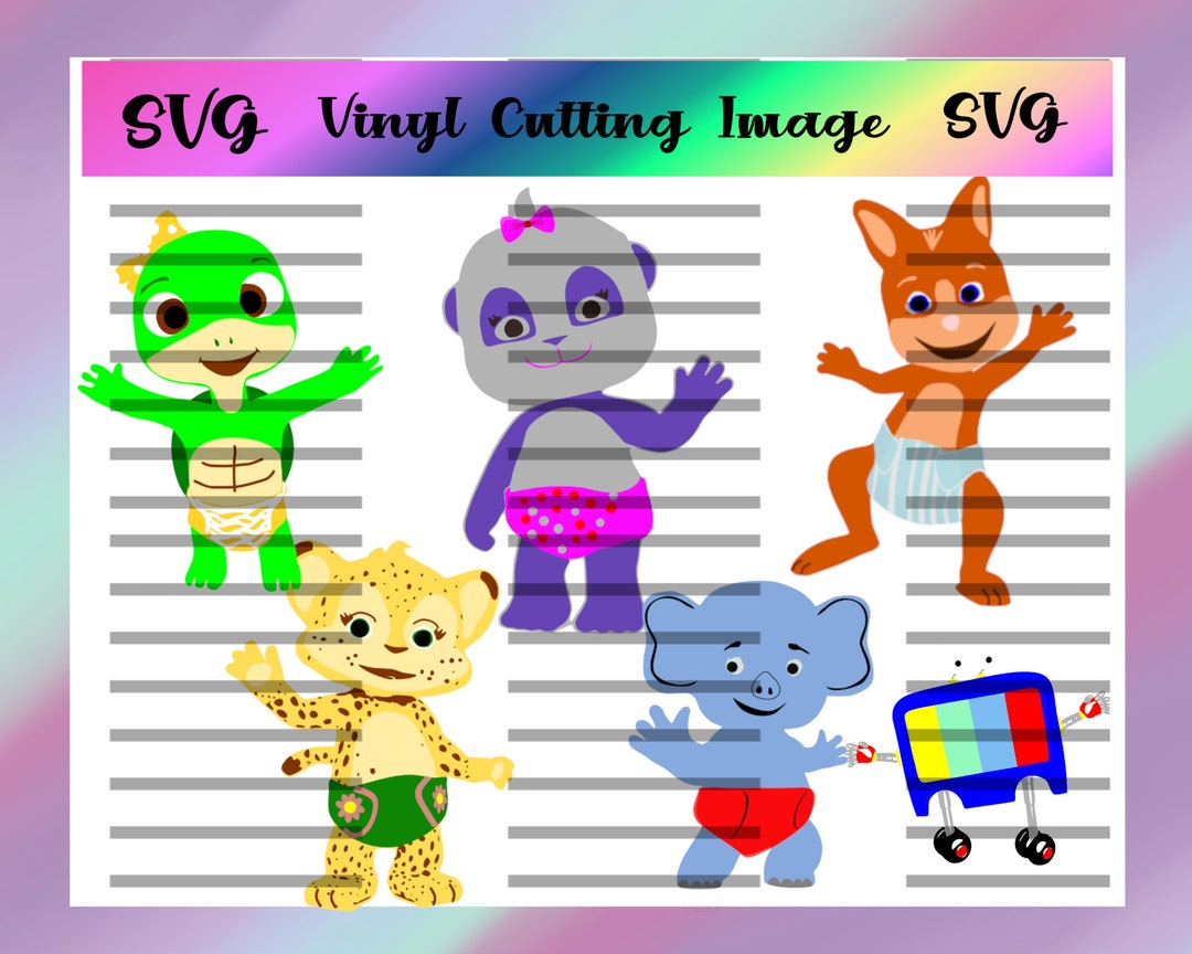 Word Party Cartoon Digital SVG Cut Files, Animal, Lulu, Kip, Franny ...