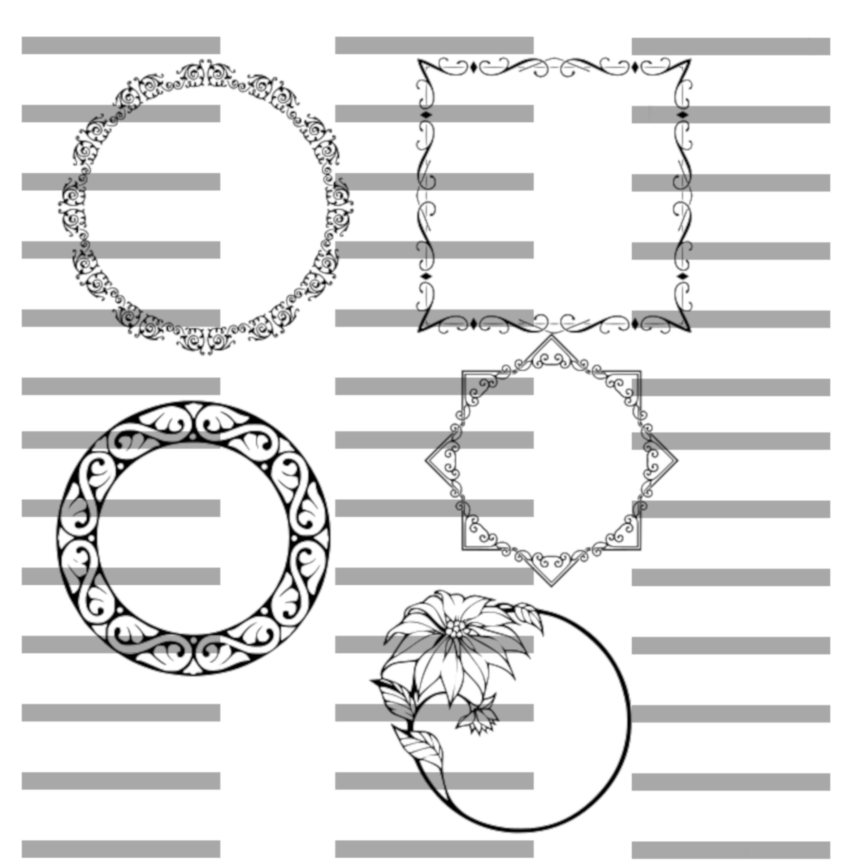 Borders Bundle Digital Cut Files SVG Flourish Frame Floral | Etsy