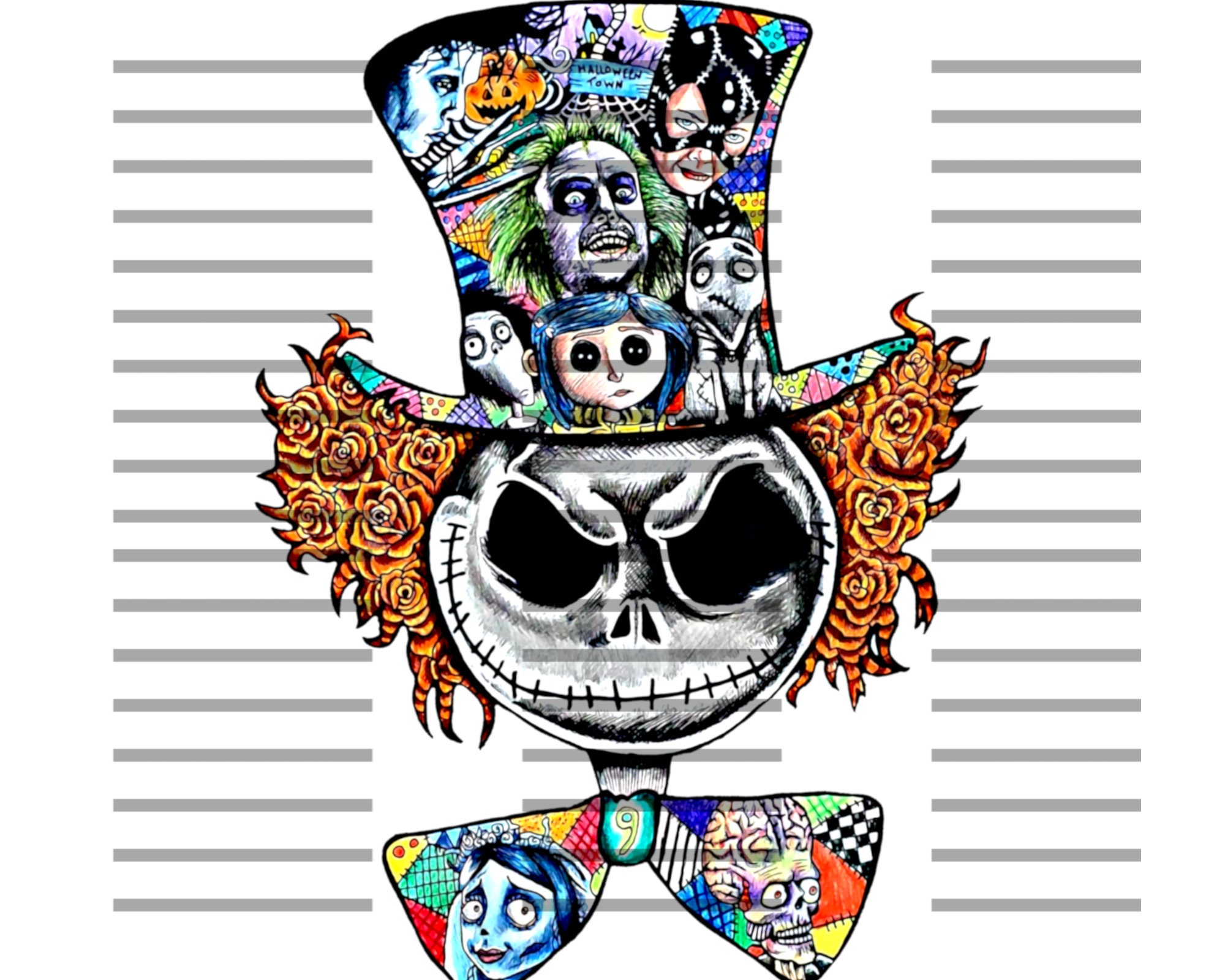 Jack Skellington Mashup Digital Image PNG Mad Hatter - Etsy Australia