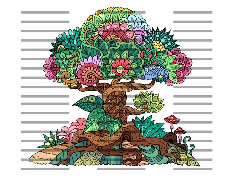 Beautiful Zentangle Tree of Life Digital Image PNG | Etsy