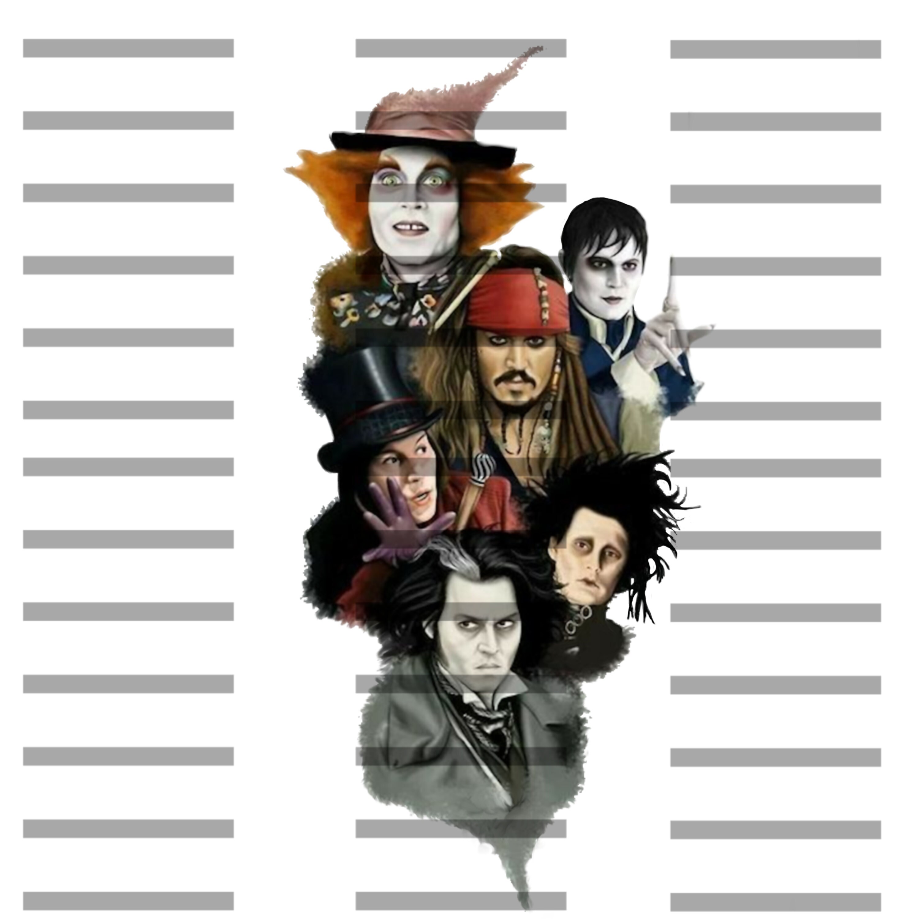 Johnny Depp Mural Collage Digital Image PNG Waterslide | Etsy