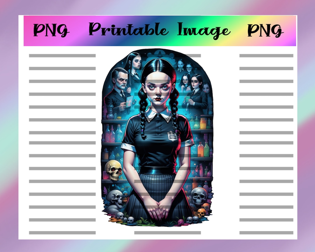 Wednesday Addams Digital PNG Image, Waterslide, Sublimation, Addams ...