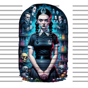 Wednesday Addams Digital PNG Image, Waterslide, Sublimation, Addams ...