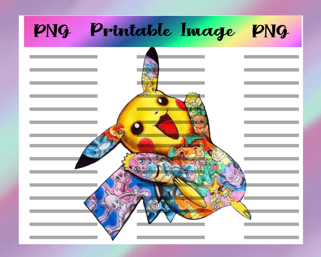 Character Mashup Digital Design Pikachu PNG, Waterslide, Sublimation ...