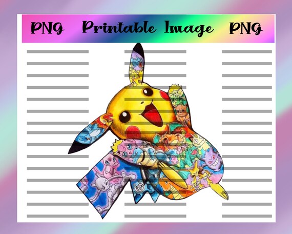 Character Mashup Digital Design Pikachu PNG Waterslide | Etsy