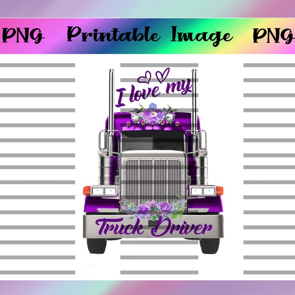 Purple Semi Truck Sticker - Etsy