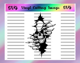 Skull Rip Through Wall Svg - Etsy
