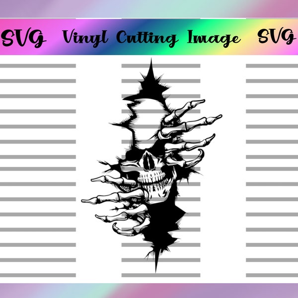 Skull Ripped Svg - Etsy