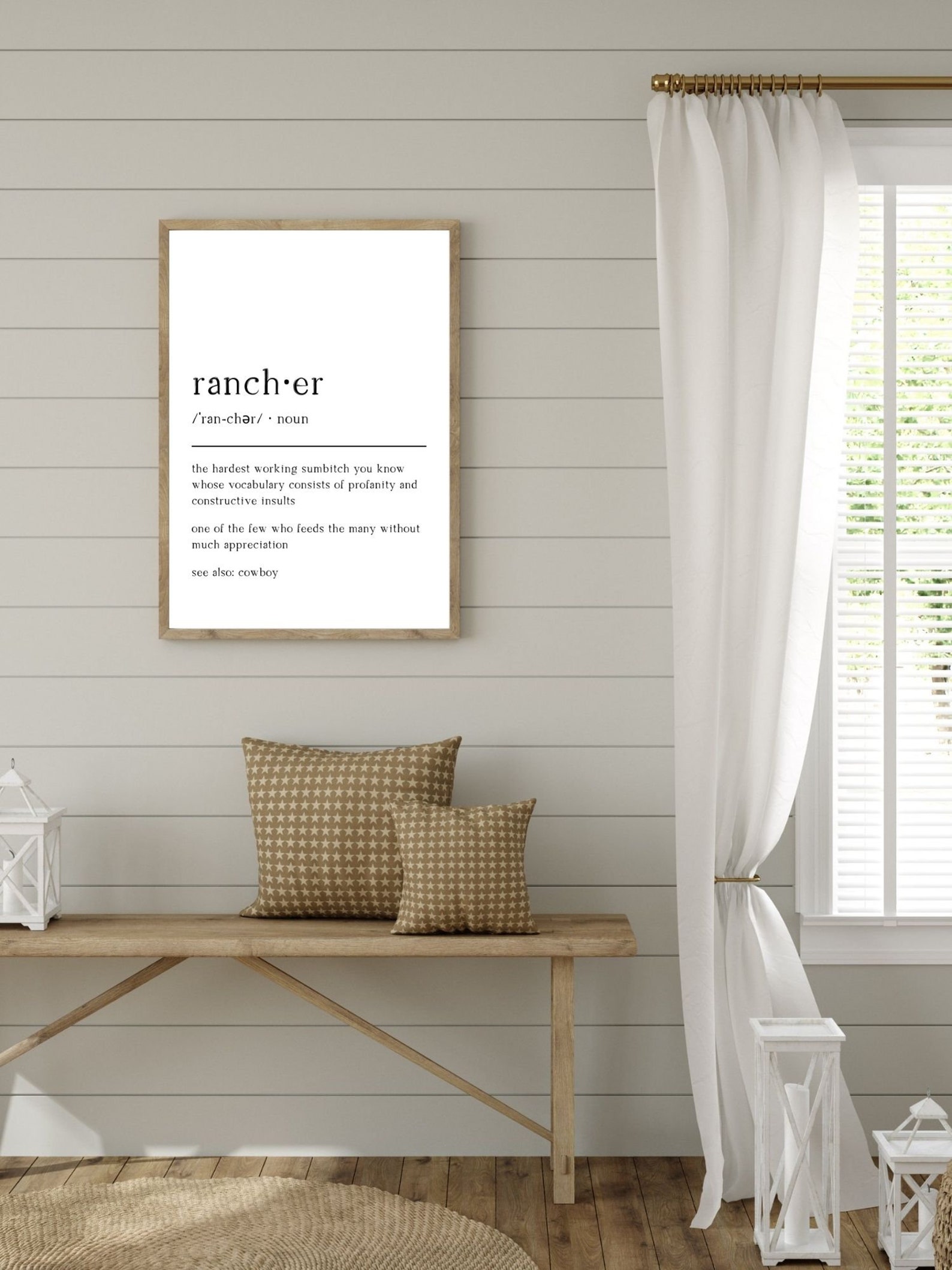 Rancher Definition Western Wall Art Print Farmhouse Quote - Etsy