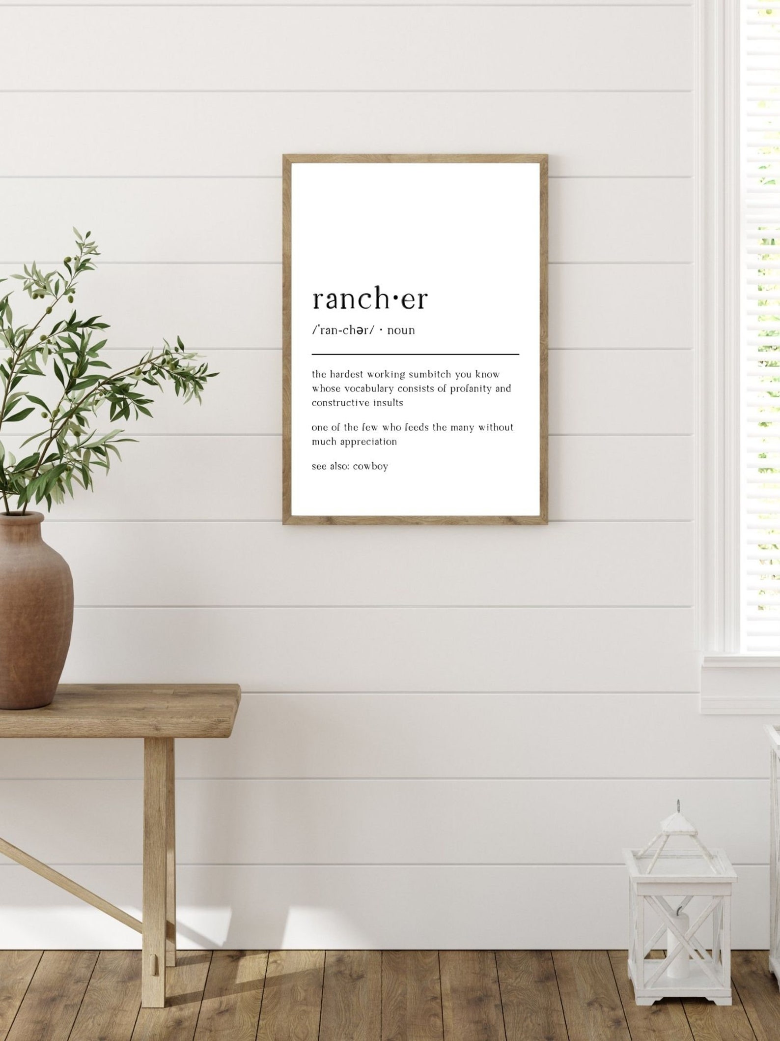 Rancher Definition Western Wall Art Print Farmhouse Quote - Etsy