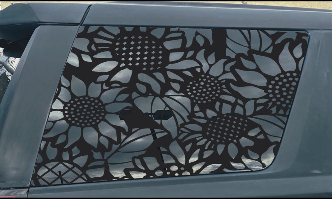 Sunflower Car Window Decal: Trim-to-fit Vinyl Sticker - Etsy