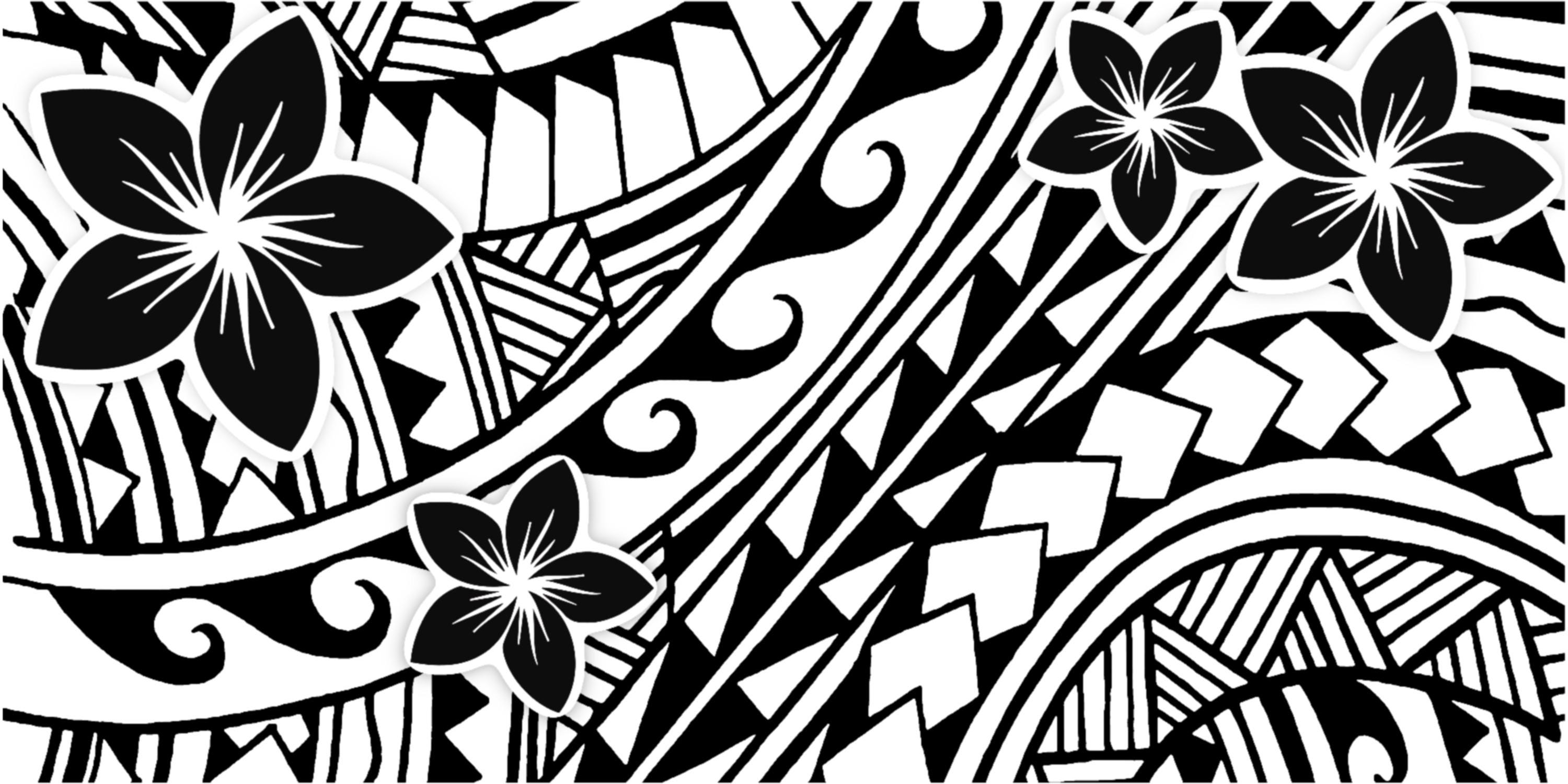 Polynesian Tribal With Flowers vehicle Window Decals Trim to Fit ...