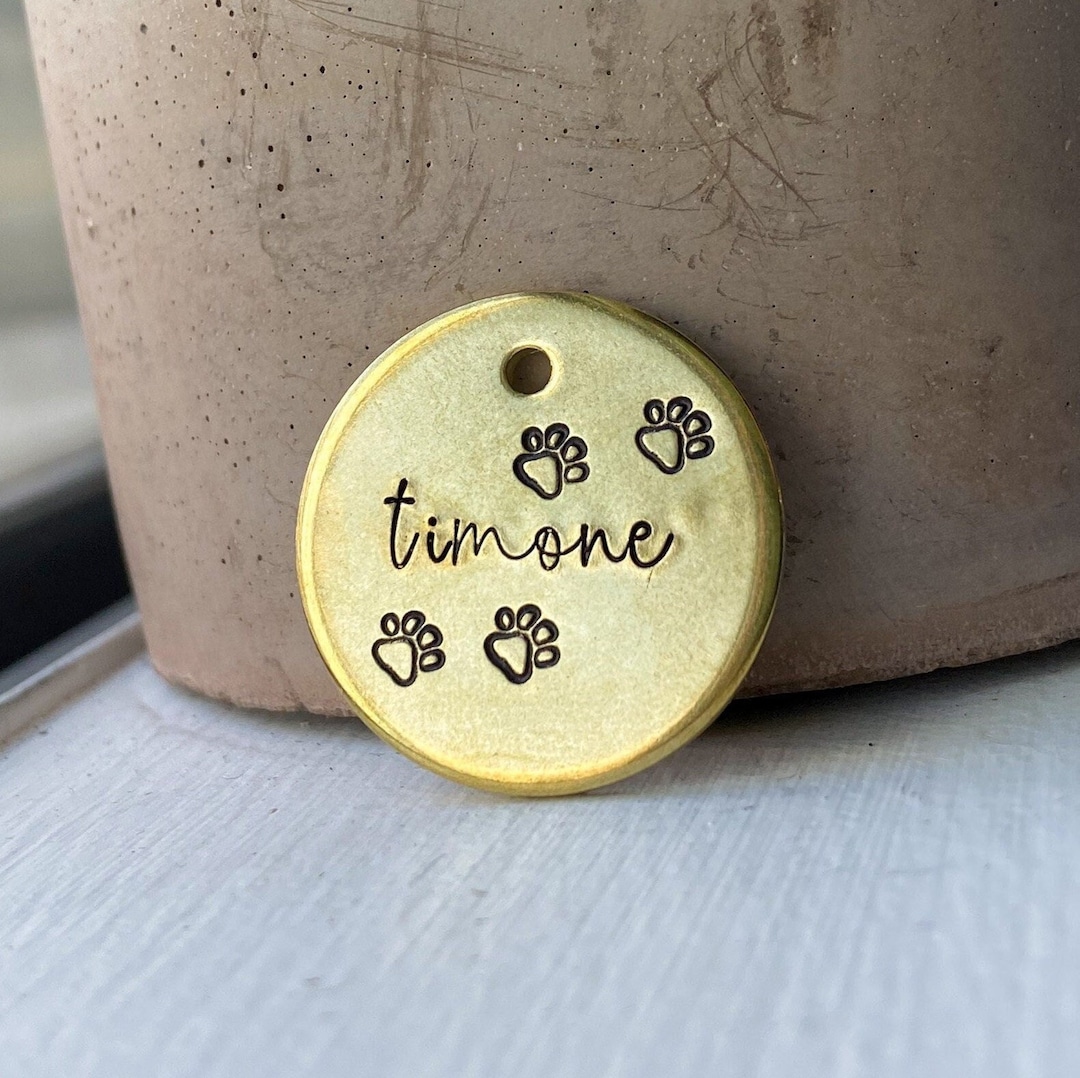 Paw Prints Dog Tag / Pet Name Tag / Dog ID Tag / Cat ID Tag / Pet ID ...