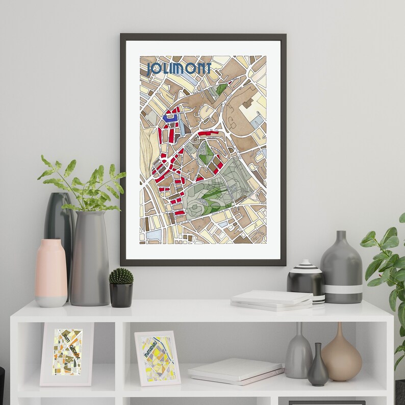 Poster City Map of JOLIMONT District TOULOUSE Giclee Print - Etsy