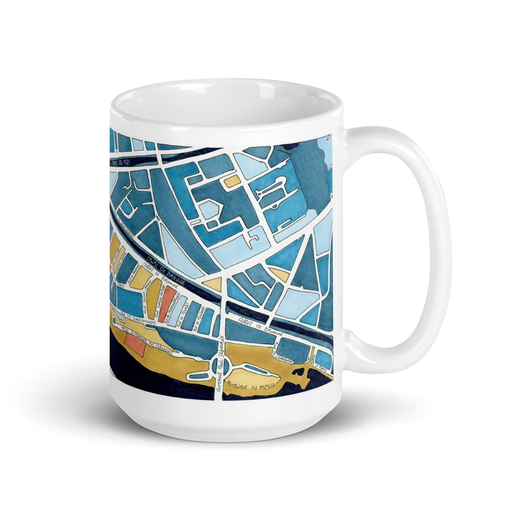 Ilustración de taza Mapa del distrito AMIDONNIERS, TOULOUSE - Etsy México