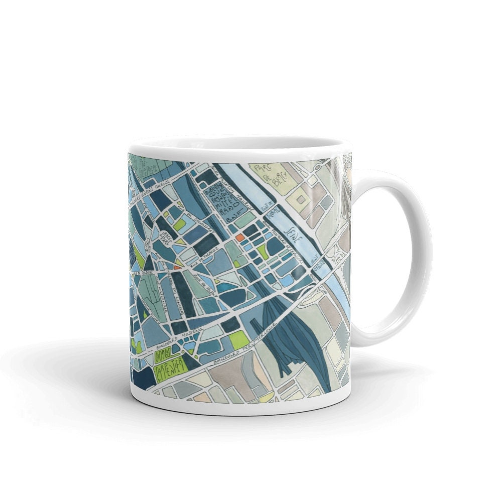 Ilustración de taza Mapa del distrito 13 de PARÍS - Etsy México