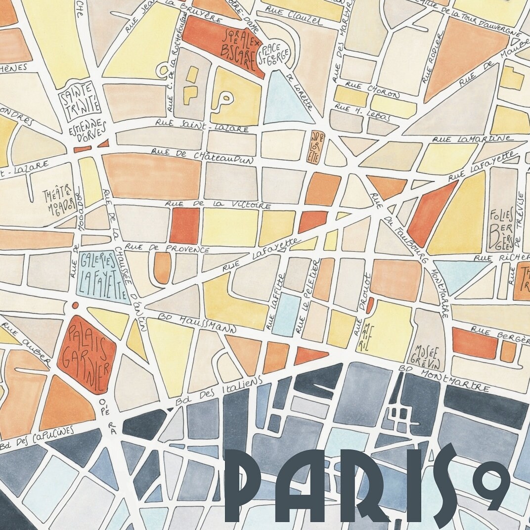 Ilustración de taza Mapa de PARÍS distrito IX - Etsy México