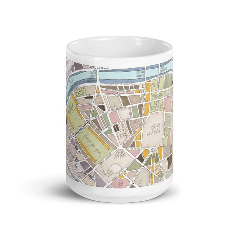 Ilustración de taza Mapa de PARÍS distrito 7 - Etsy México