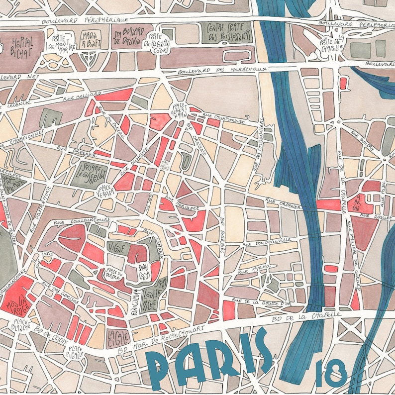Mug Map of PARIS 15th District - Etsy