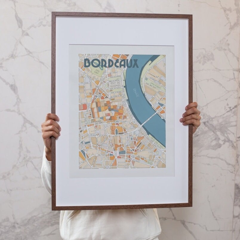 Poster City Map of BORDEAUX Giclee Print - Etsy
