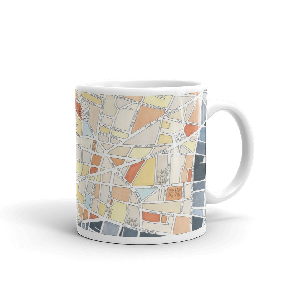 Ilustración de taza Mapa de PARÍS distrito IX - Etsy México