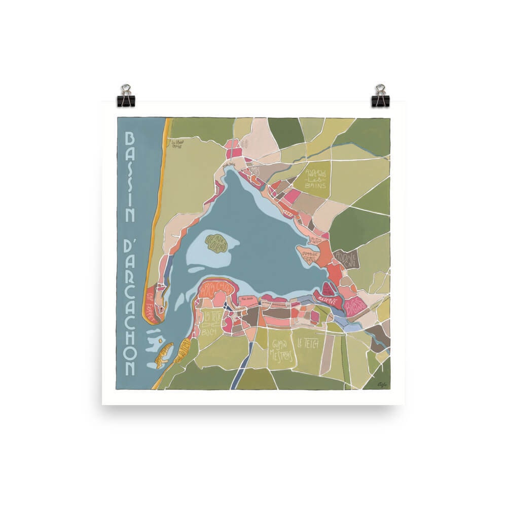Poster City Map of ARCACHON BAY, France Giclee Print - Etsy
