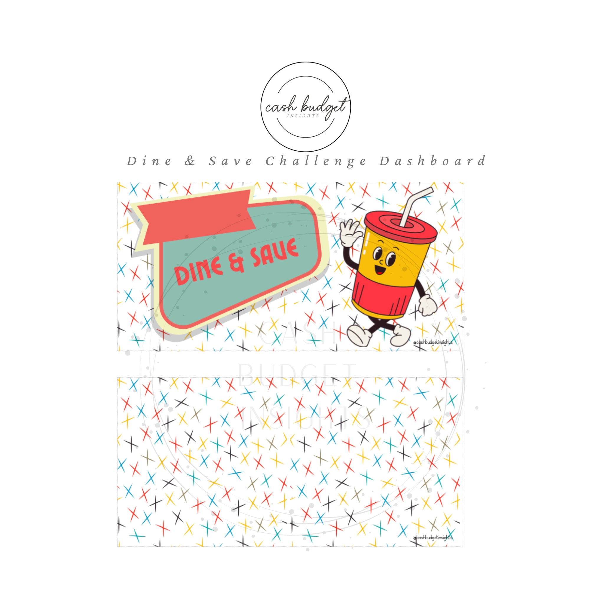 50's Dine & Save Savings Challenge Digital Download Set of 3 Cash ...