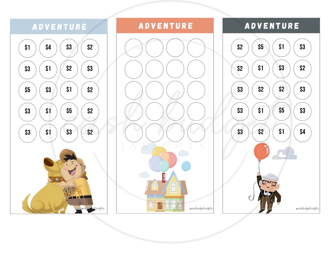 Adventure Savings Challenge Digital Download Set of 3 Cash Budget ...