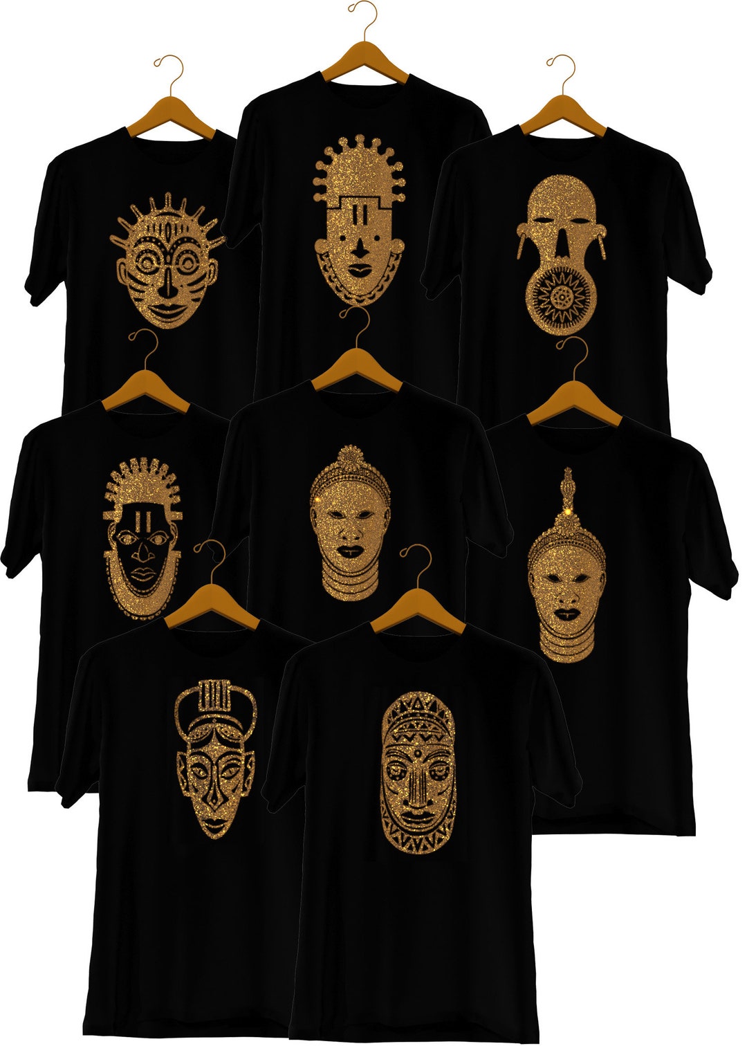 Gold Glitz African Mask Collection - Etsy