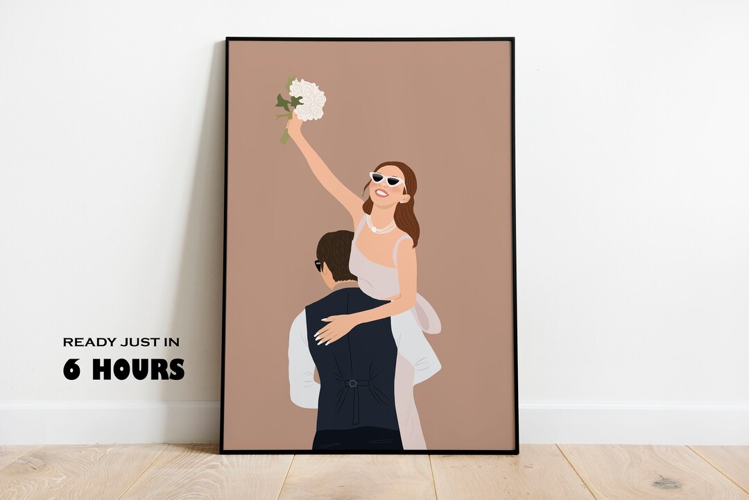 Custom Wedding Album, Couple Illustration, Faceless Portrait, Wedding ...