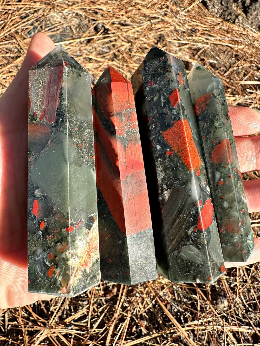 Bloodstone Pyrite Crystal Tower - Etsy