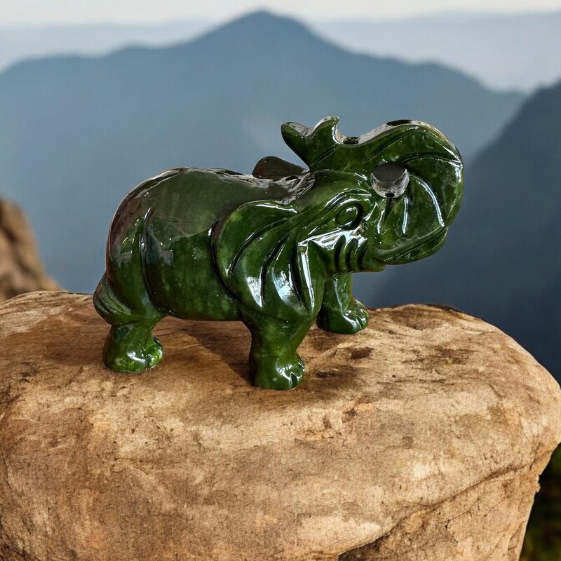 Jade Elephant Figurine - Etsy