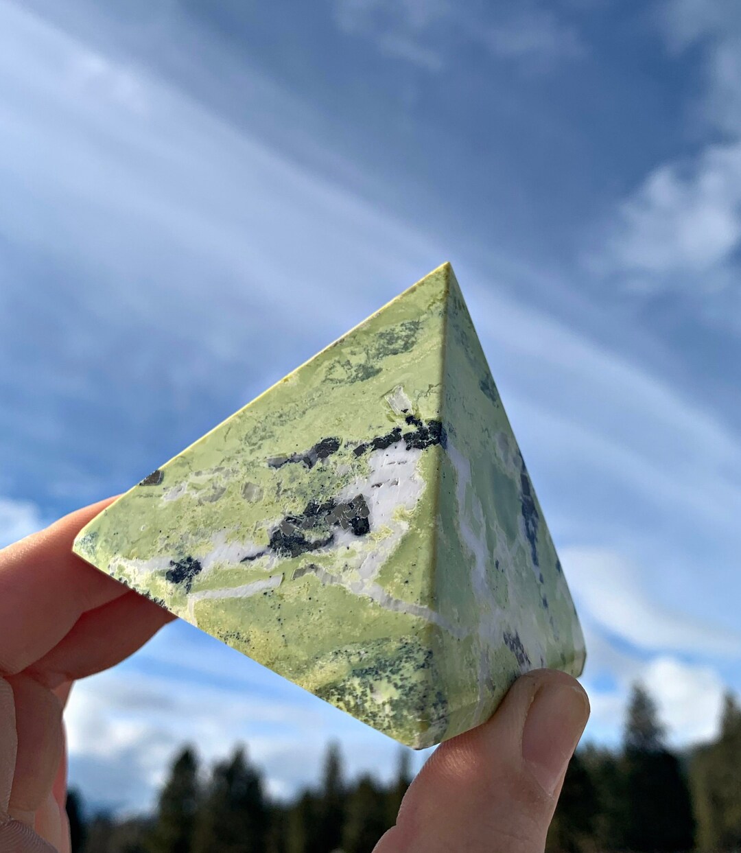 Serpentine Pyrite Crystal Pyramid - Etsy