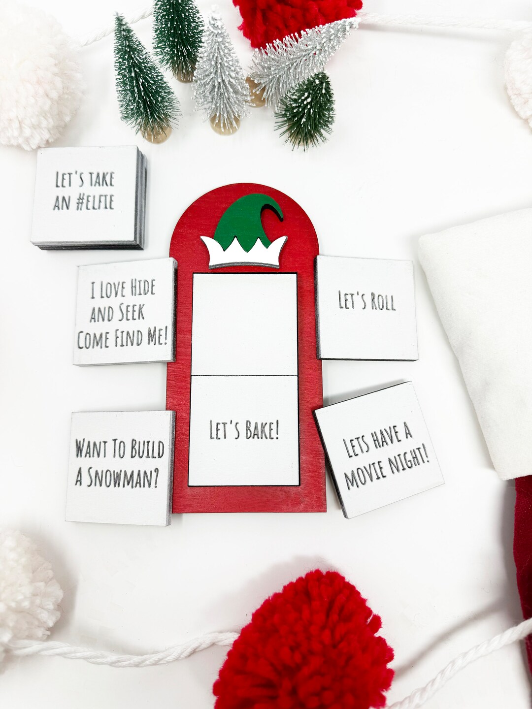 Interactive Elf on the Shelf Sign With Activity Word Blocks - Etsy