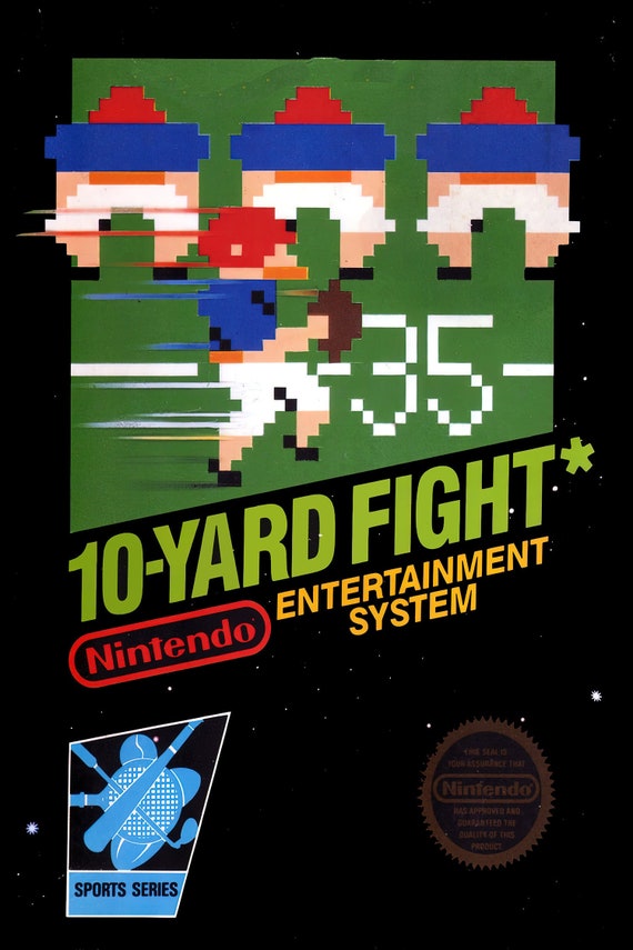 10 Yard Fight NES Game Box Cover Art Poster Wall Hangings Prints etna ...