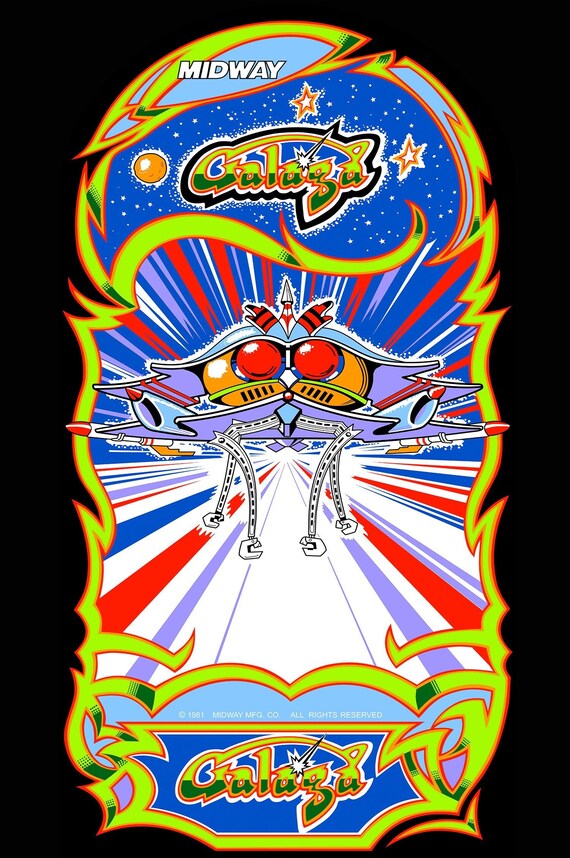 Galaga Arcade Side Art Poster or Magnet Art & Collectibles Giclée etna ...