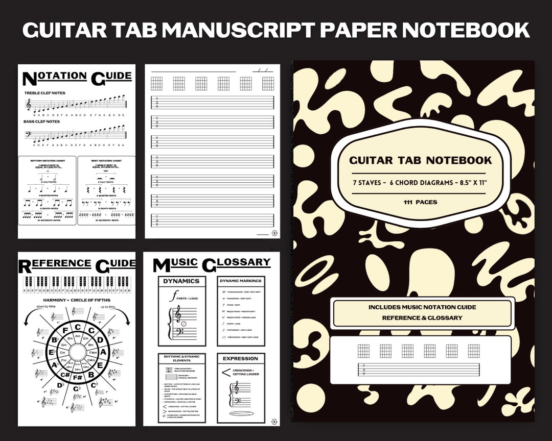 Jaha Musician Guitar Tab Manuscript Paper Digital Notebook - Etsy