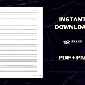 Printable Manuscript Paper With Title Date US Letter A4 12 Staff Blank ...
