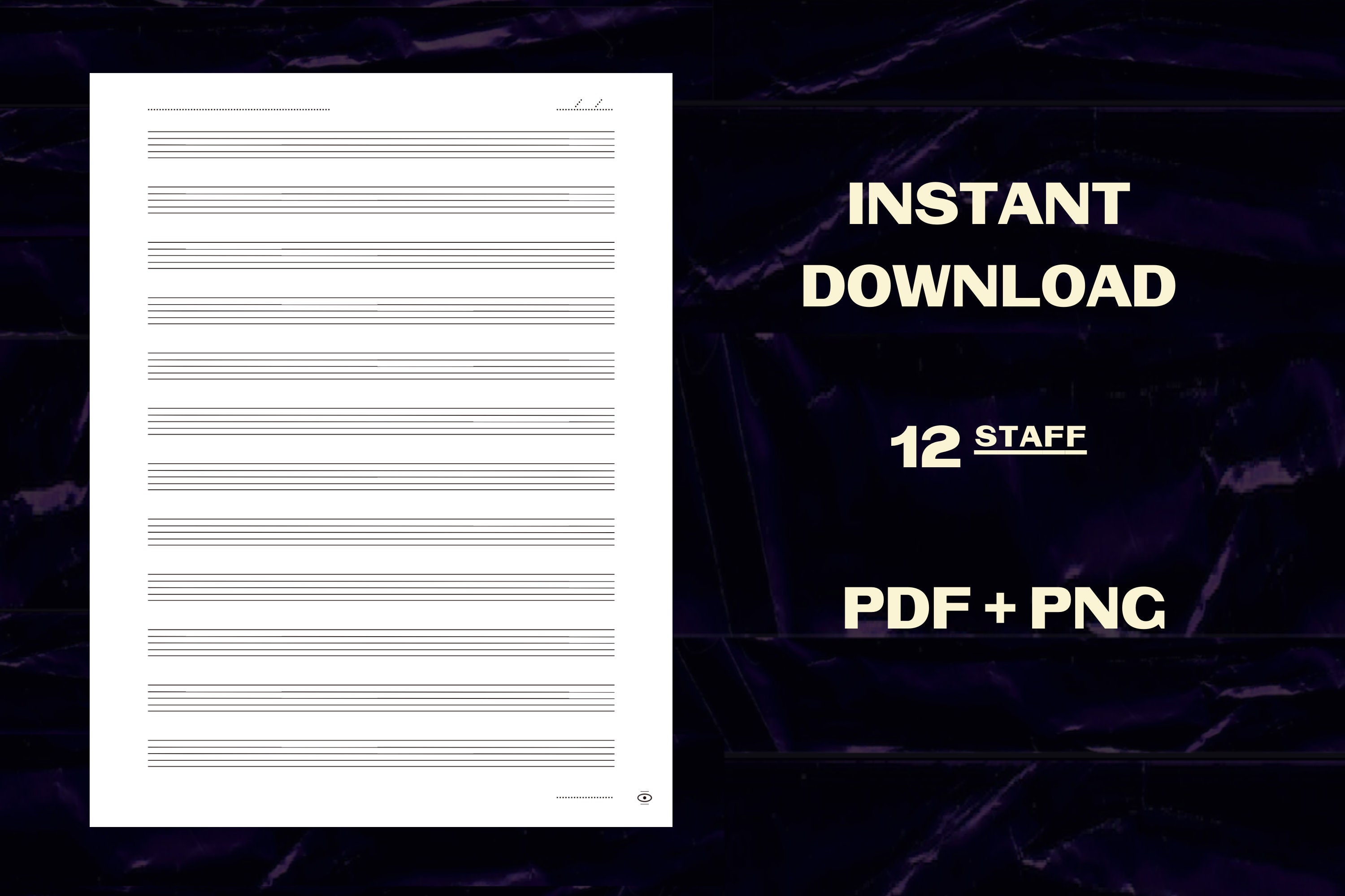 Printable Manuscript Paper With Title Date US Letter A4 12 Staff Blank ...